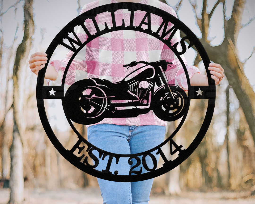 Custom Motorcycle Garage Art Personalized Biker Decor - Etsy