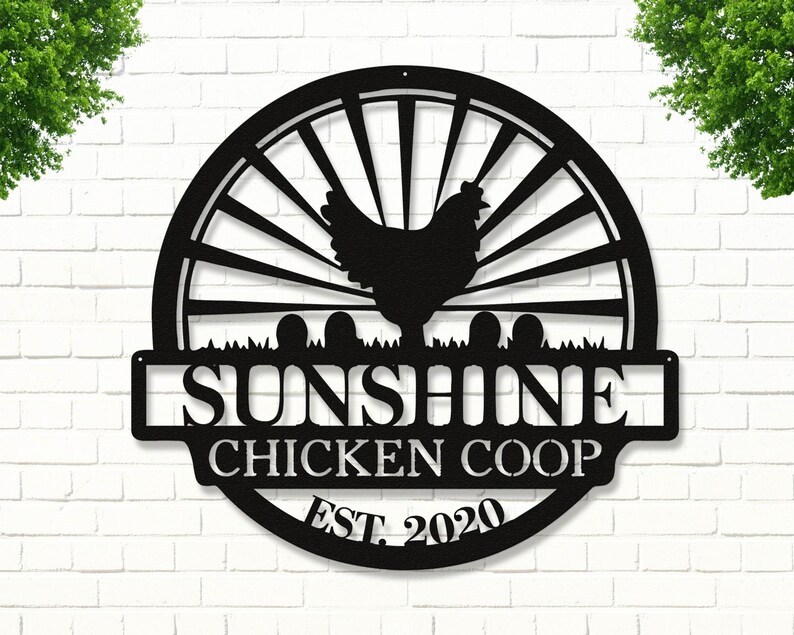 Custom Chicken Farm Metal Name Sign, Eggs Hen House Coop Sign, Our ...