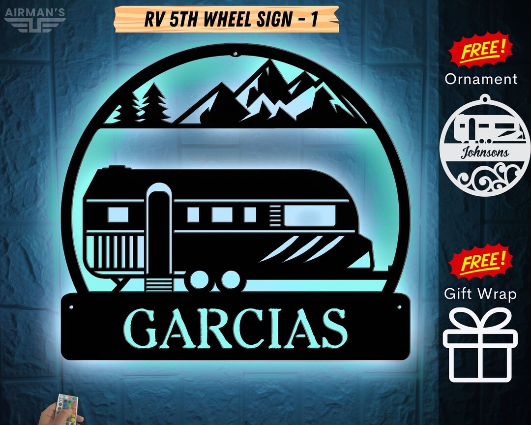 Custom Rv 5th Wheel Led Name Sign, Personalized Rv Camping Neon Led ...