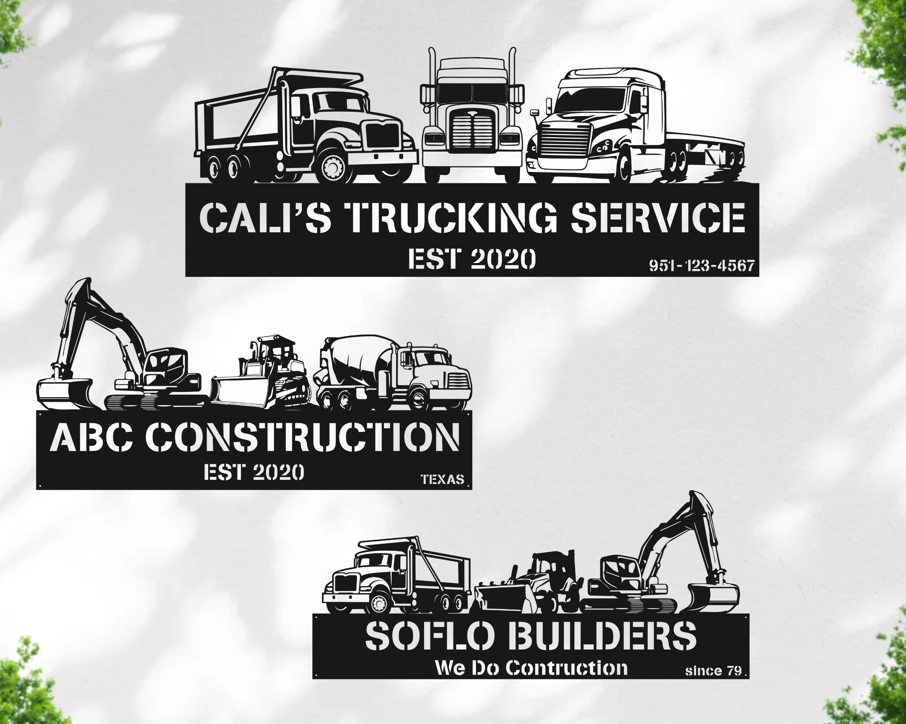 Personalized Construction Business Name Sign, Custom Contractor Metal ...