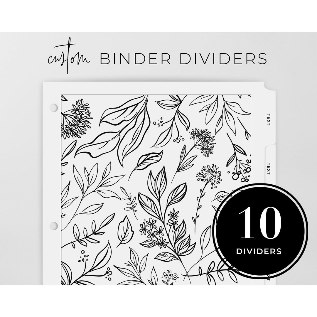 Custom Binder Divider Tabs, Custom Tabs, Recipe Binder Tabs, 10 Index ...