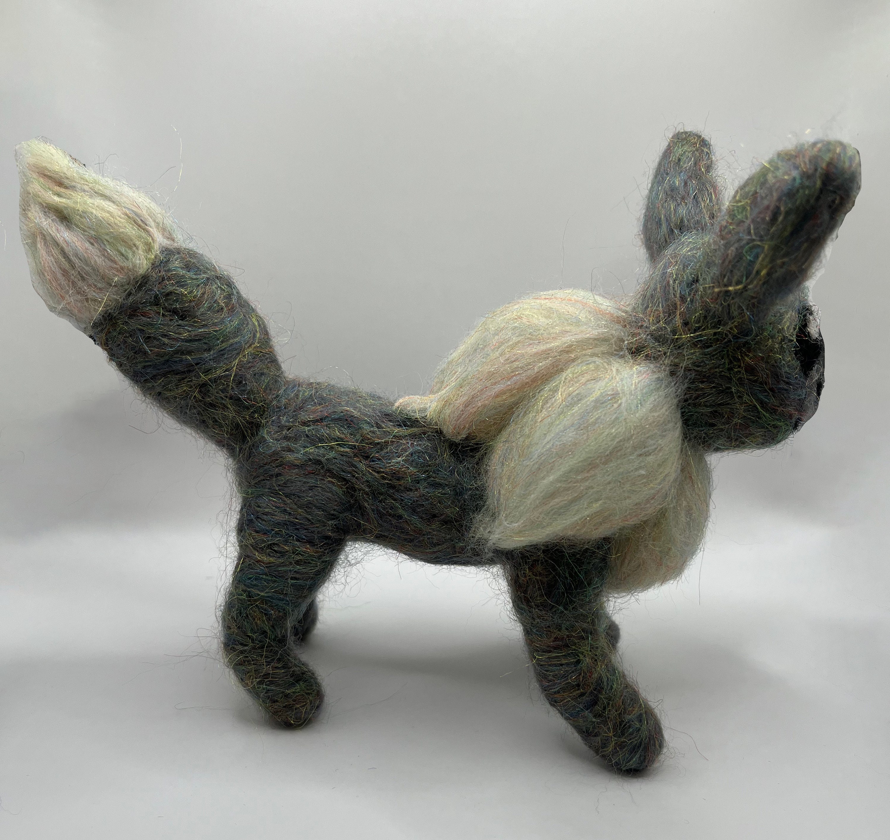 Shiny Eevee Posable Needle Felted Doll - Sparkly Pokémon Felt Figurine ...