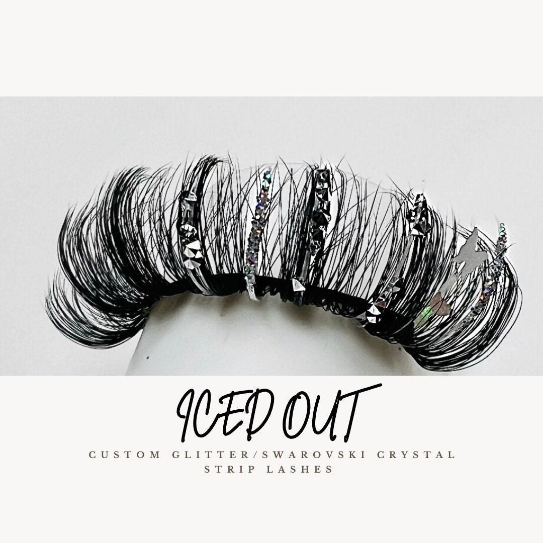 Iced Out Glitter/swarovski CRYSTAL Custom Strip Lashes - Etsy