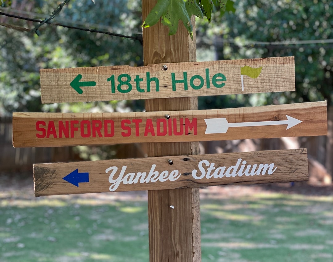 Sports Themed, Directional Signs for Gardens, Yards, or Interiors ...