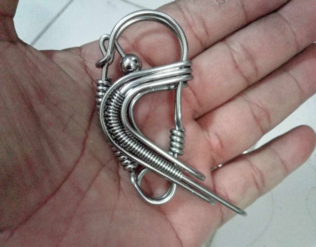 Caribiner Keychain,wire Wrapped Key Handmade,gift for Man. - Etsy