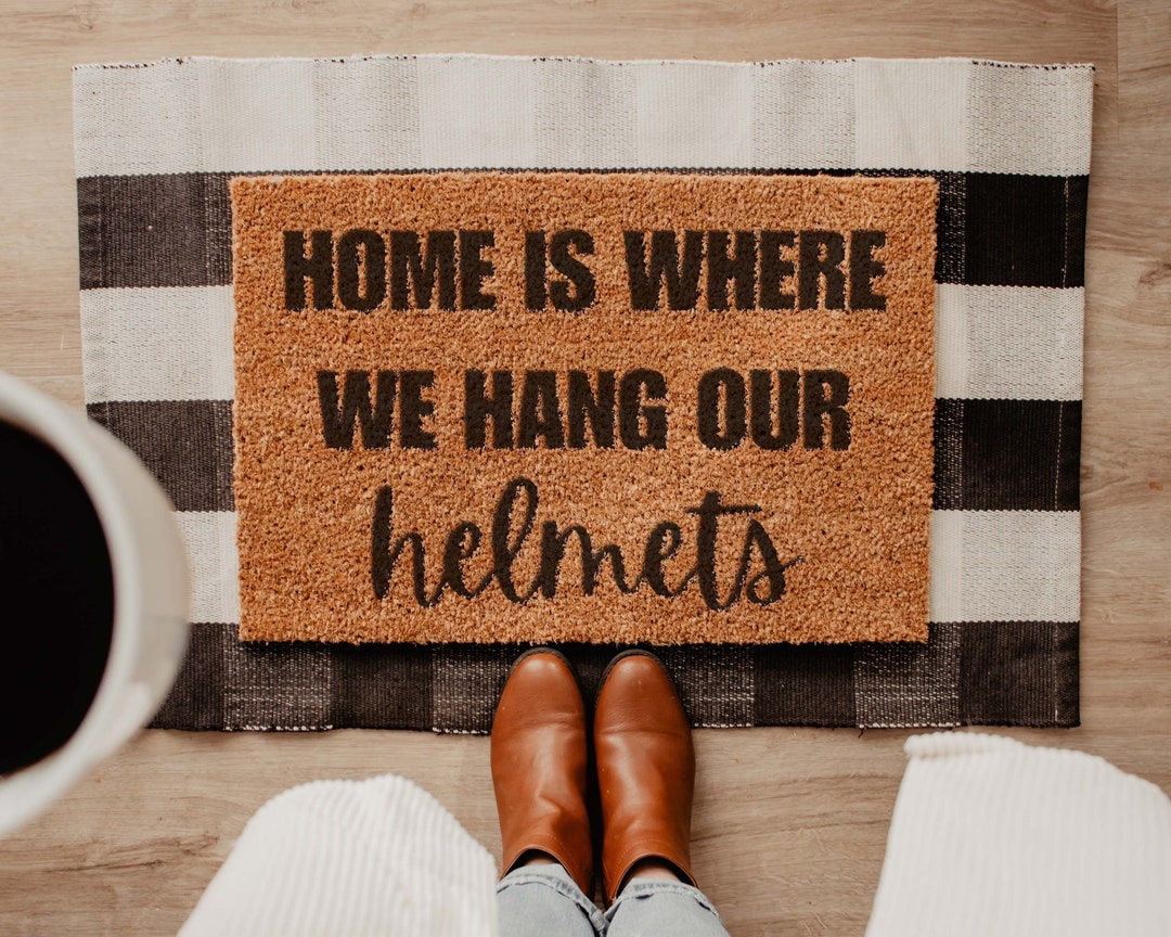 Moto Inspired Quirky Doormat, Custom Coir Mat Perfect for Two-wheel ...
