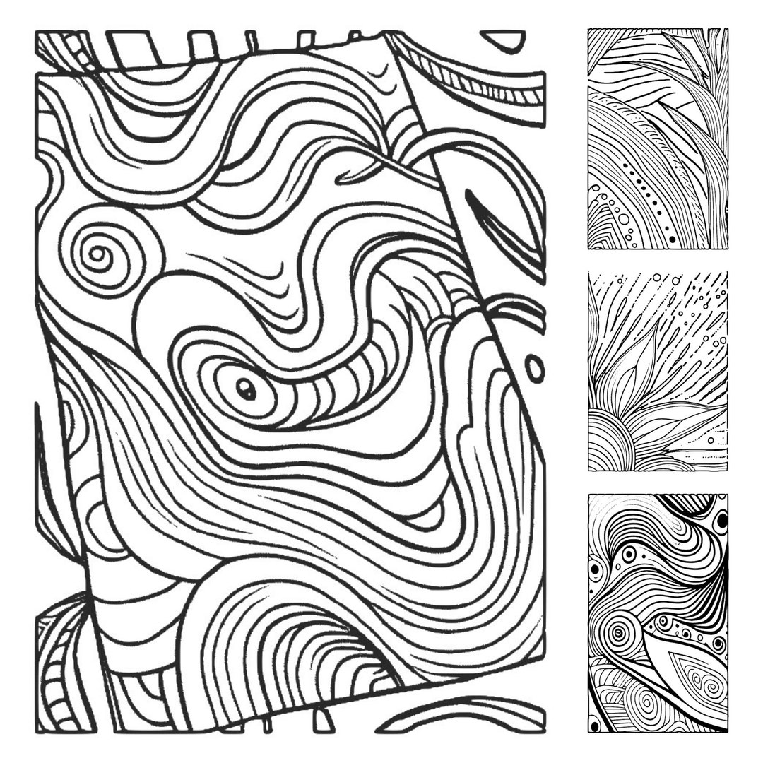 75 Abstract Art Meditative Coloring Pages for Adults or Kids -PDF ...
