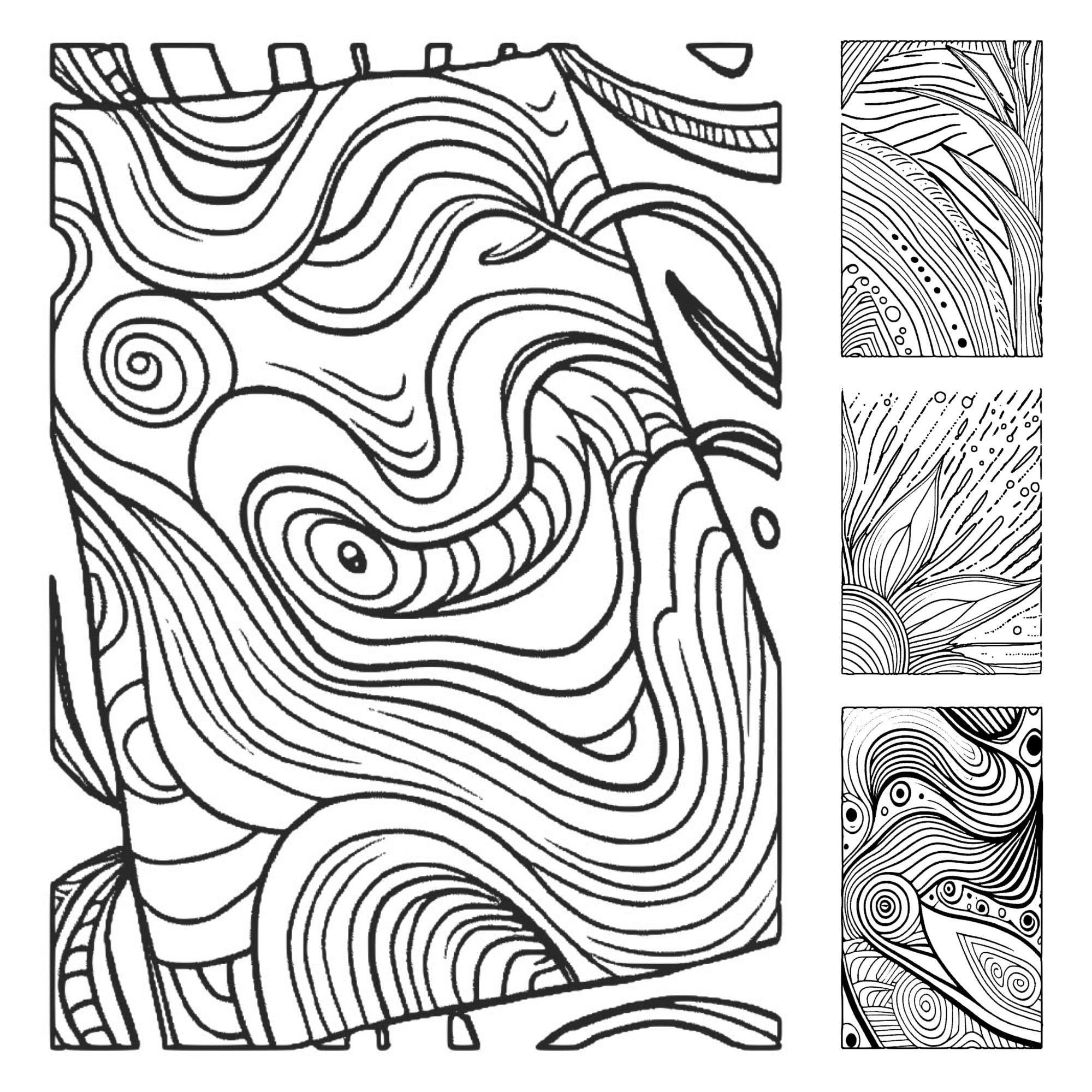 75 Abstract Art Meditative Coloring Pages for Adults or Kids -PDF ...