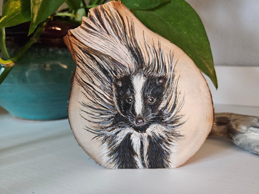 Wood Burned Skunk Decor - Etsy