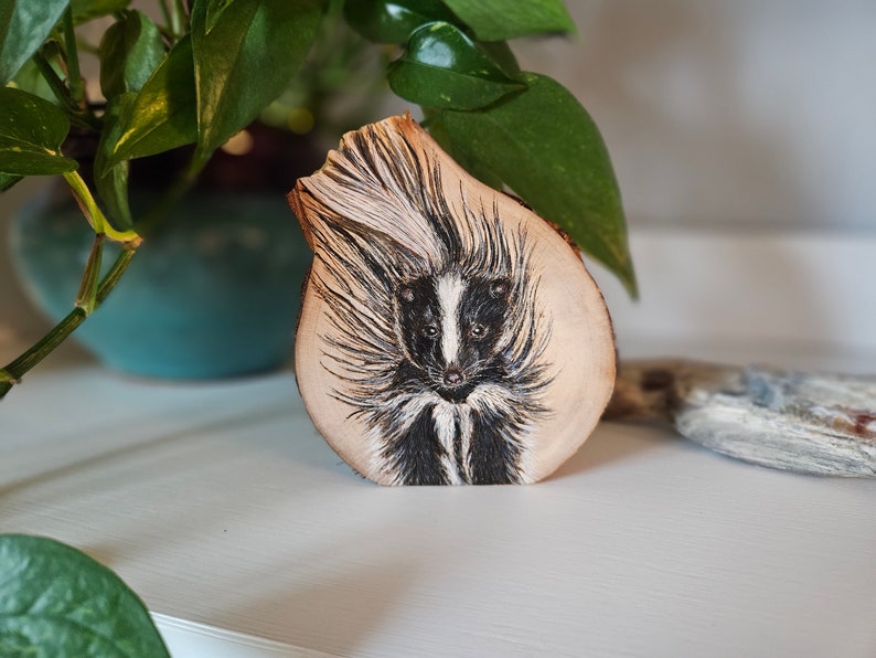 Wood Burned Skunk Decor - Etsy