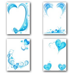 5x7" Baby Blue Hearts Overlays Set | 20 Pngs | Transparent Background ...