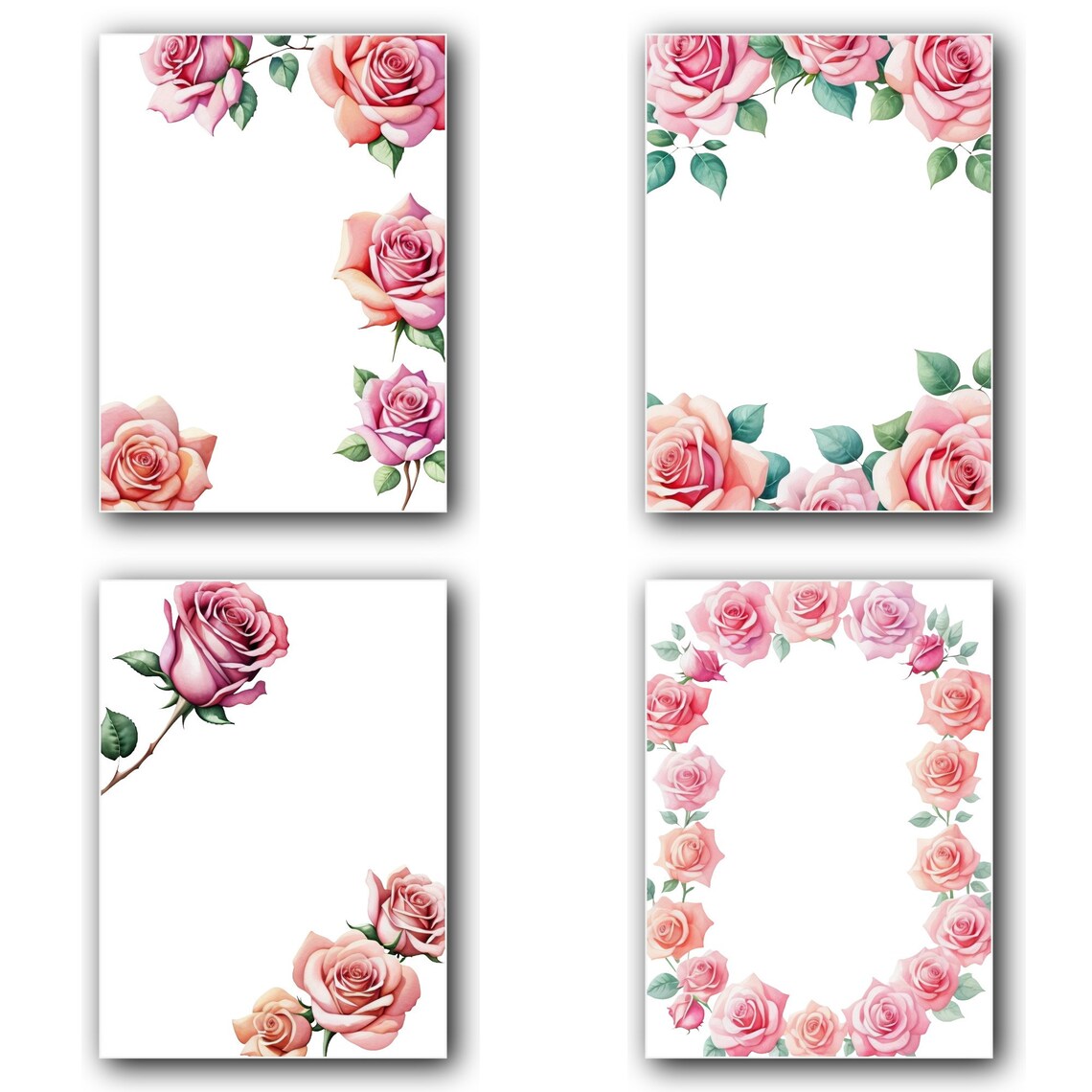 5x7" Light Pink Rose Overlays Set | 20 Pngs | Transparent Background ...