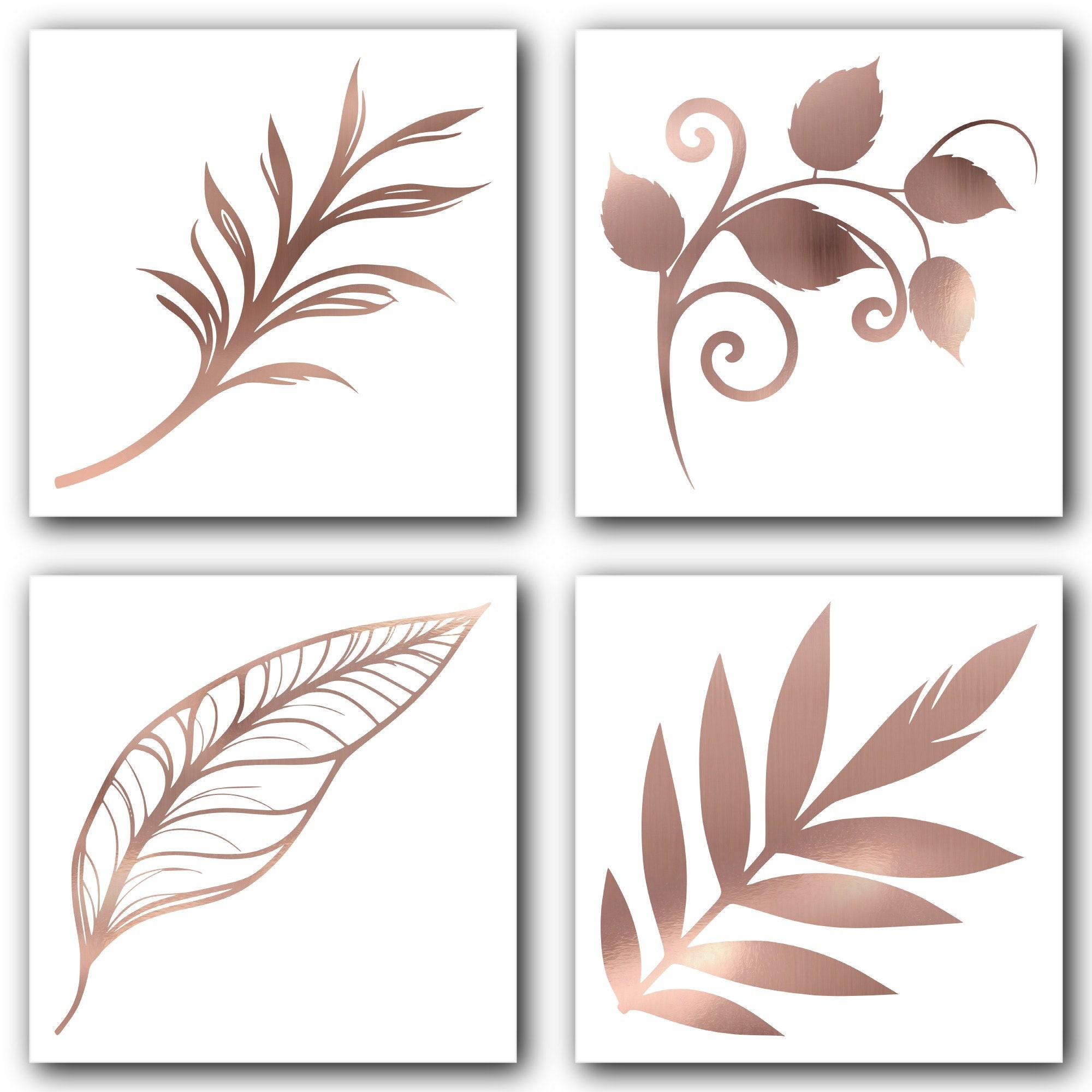 DIY 5x7" Light Pink Rose & Pink Gold Leaf Overlays Set | 32 Pngs ...