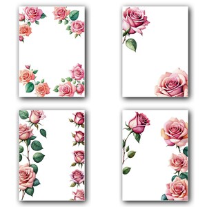5x7" Light Pink Rose Overlays Set | 20 Pngs | Transparent Background ...