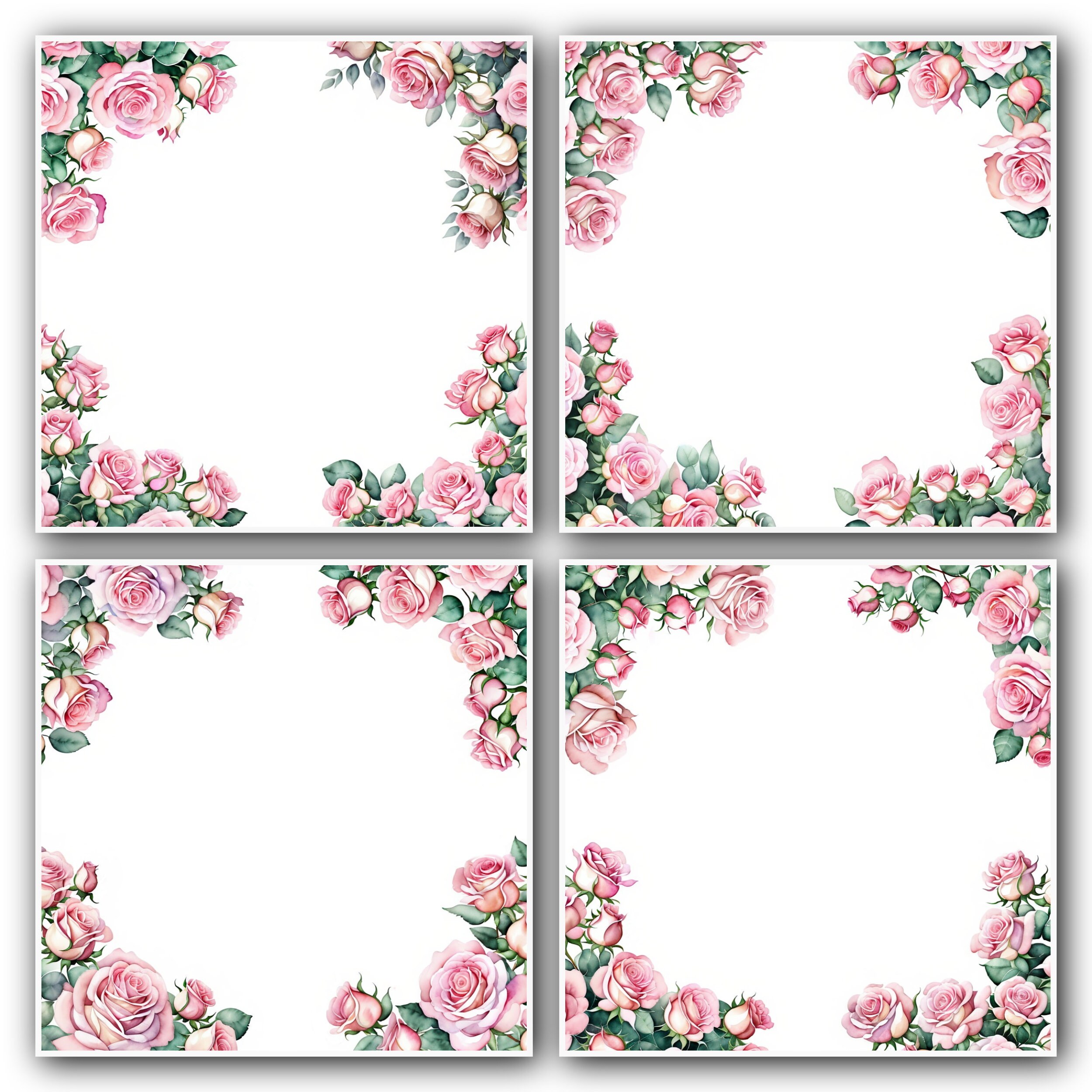 12x12 Light Pink Rose Overlays Set PNG With Transparent Background ...