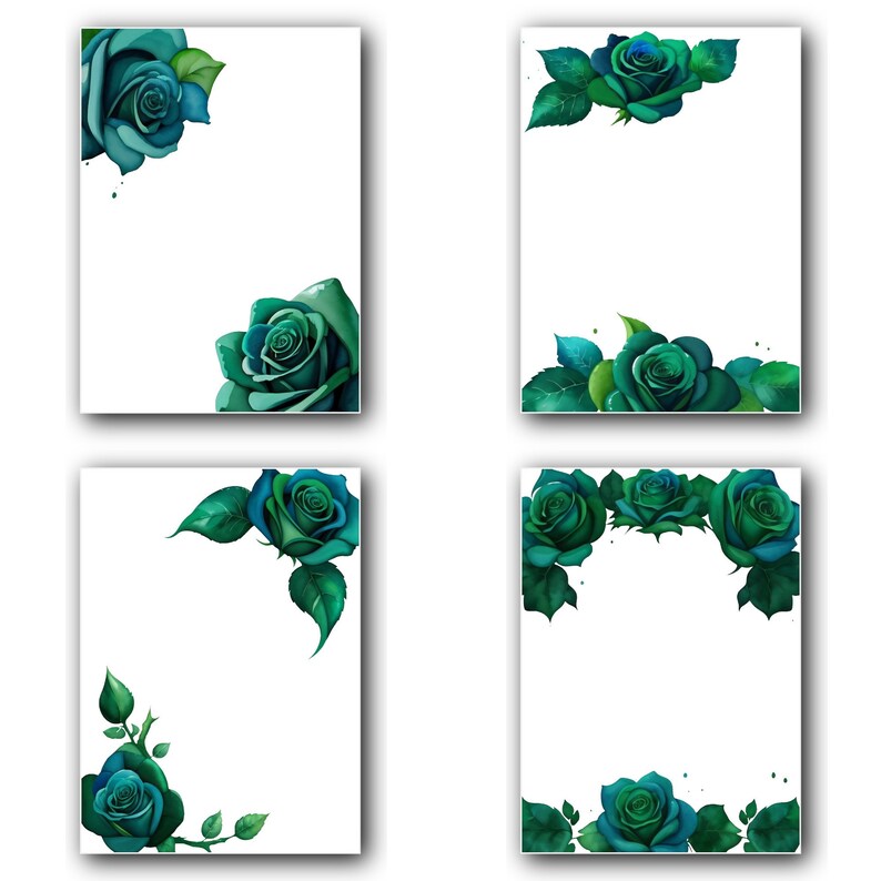 5x7" Emerald Rose Overlays Set | 20 Pngs | Transparent Background ...