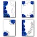 Royal Blue Roses & Silver Glitter Leaves Overlays: 40 PNG Floral Frames ...