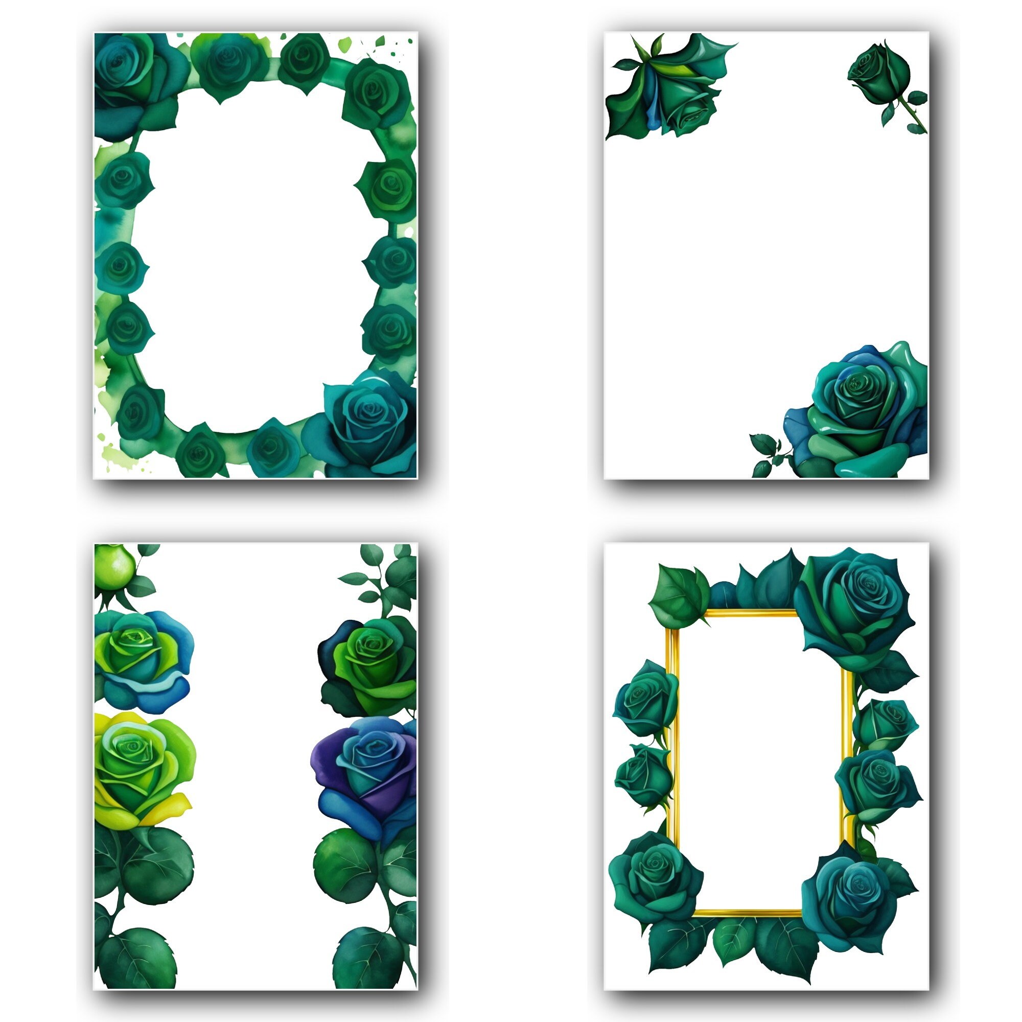 5x7" Emerald Rose Overlays Set | 20 Pngs | Transparent Background ...