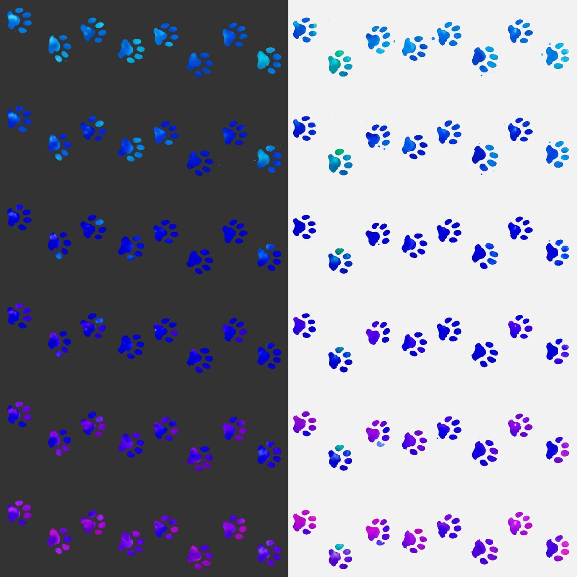 Vibrant Watercolor Cat Paws Trails PNG With Transparent Background ...