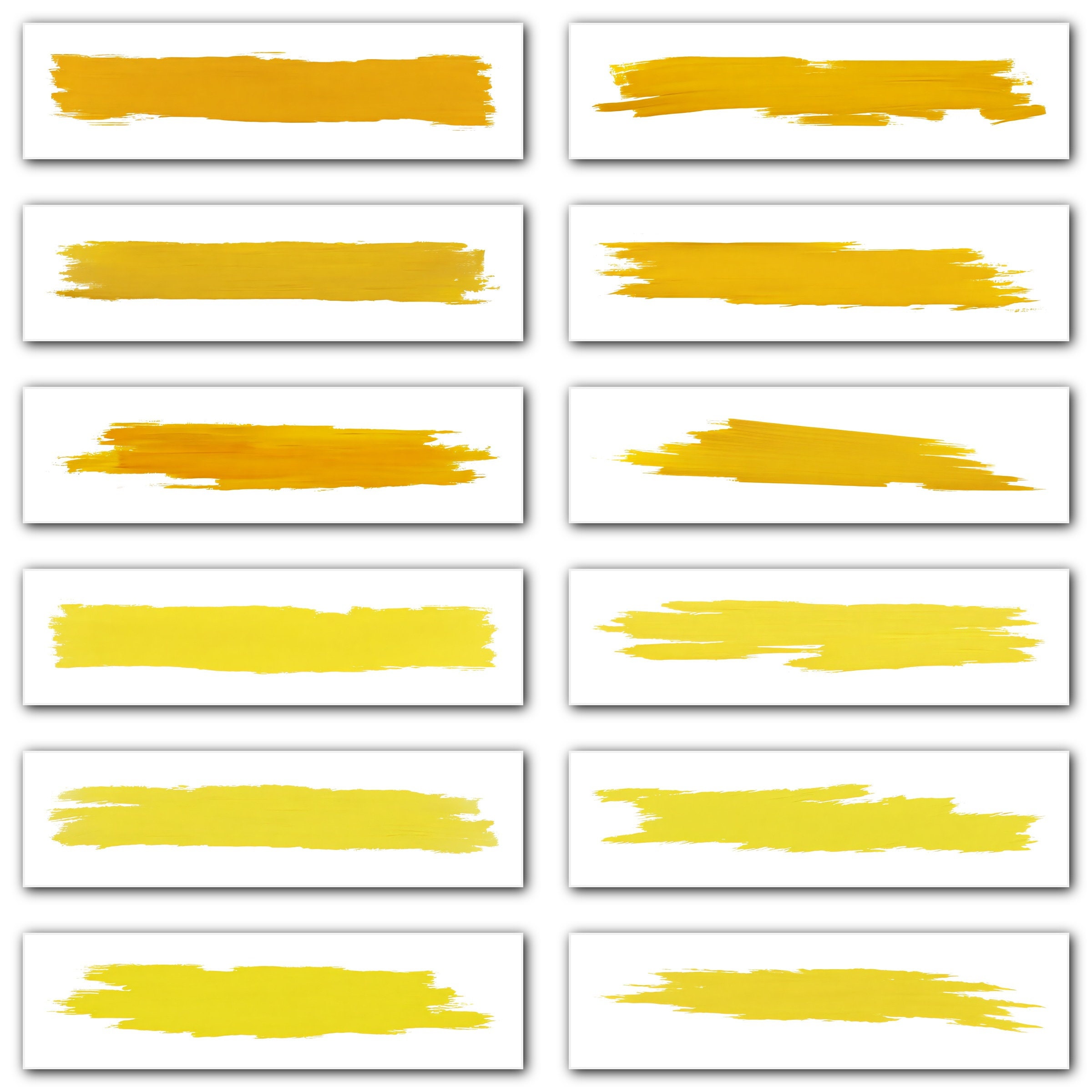 Yellow Paint Brush Stroke Clipart: 36 PNG Smudges (instant Download) - Etsy