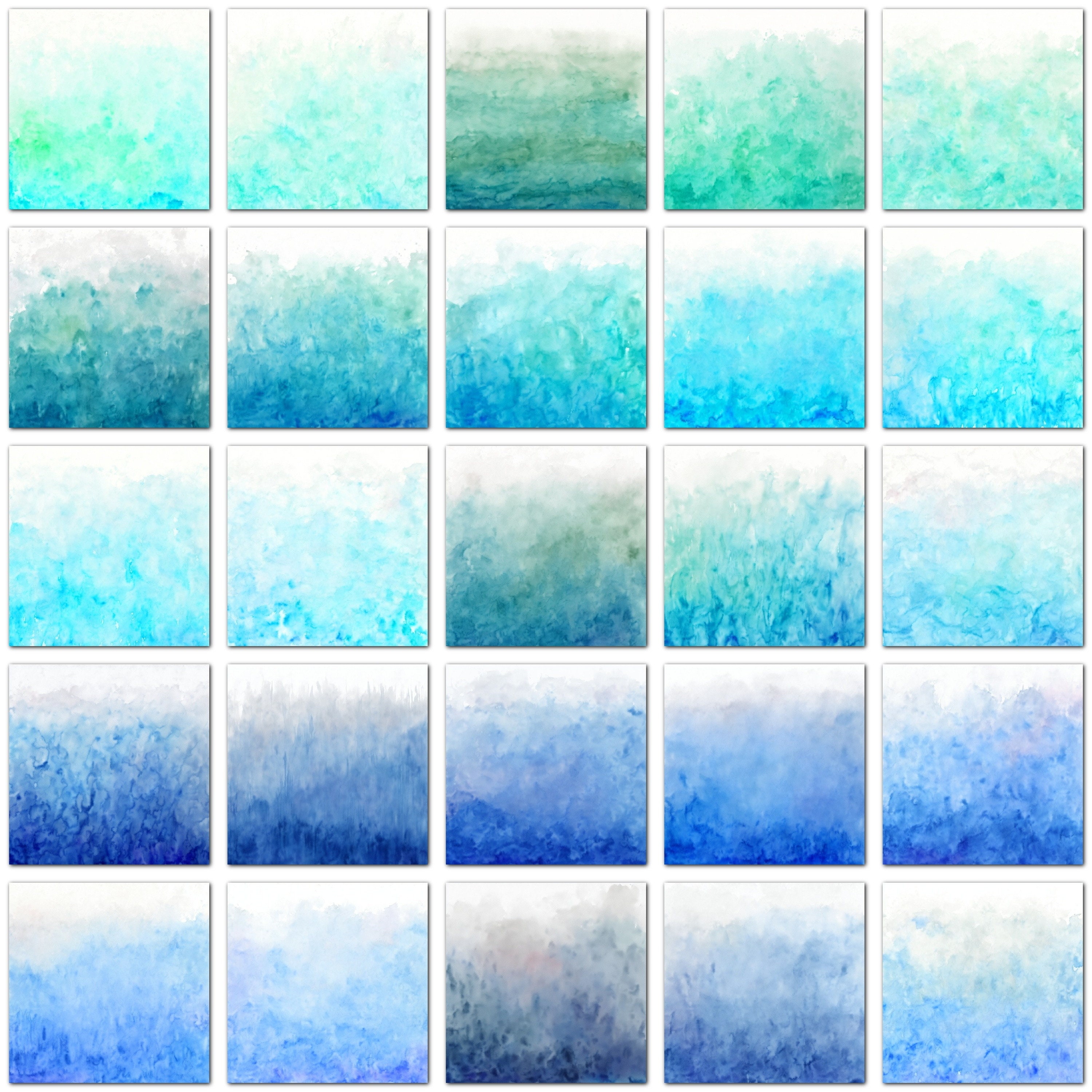 16x16 Ombre Watercolor Backgrounds 150 Colors on White Gradients ...