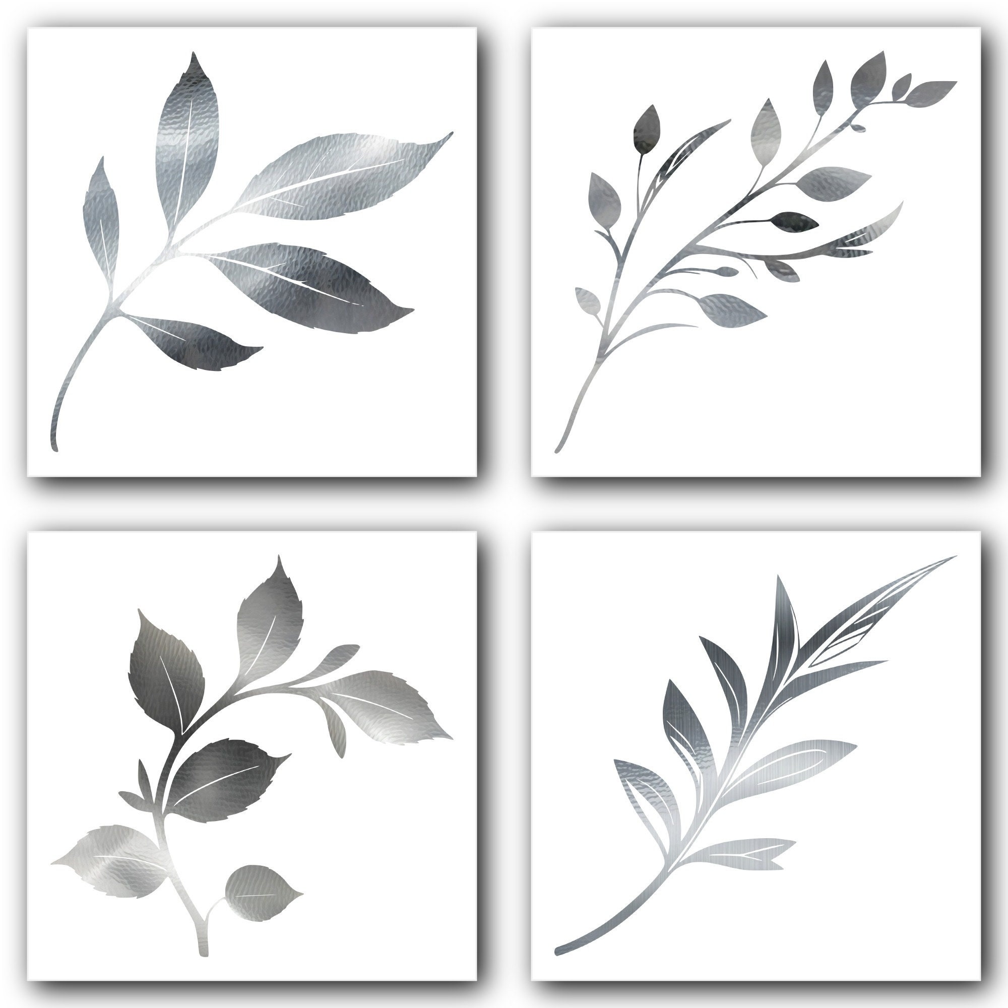 DIY 5x7" Baby Blue Rose & Silver Leaves Overlays Set | 32 Pngs ...