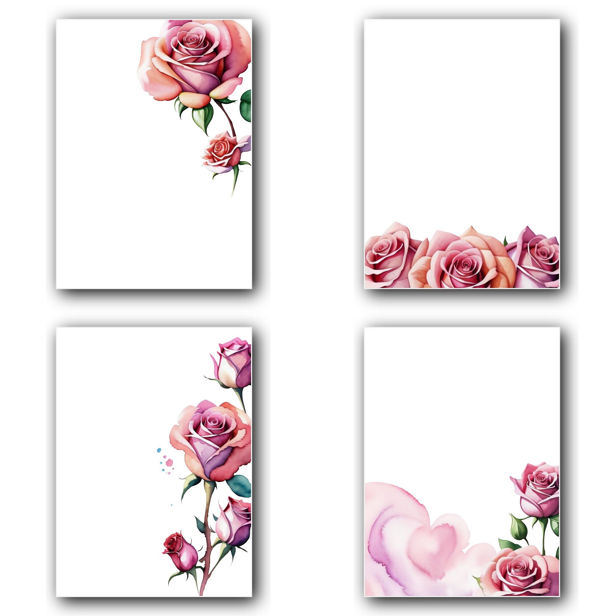 5x7" Light Pink Rose Overlays Set | 20 Pngs | Transparent Background ...