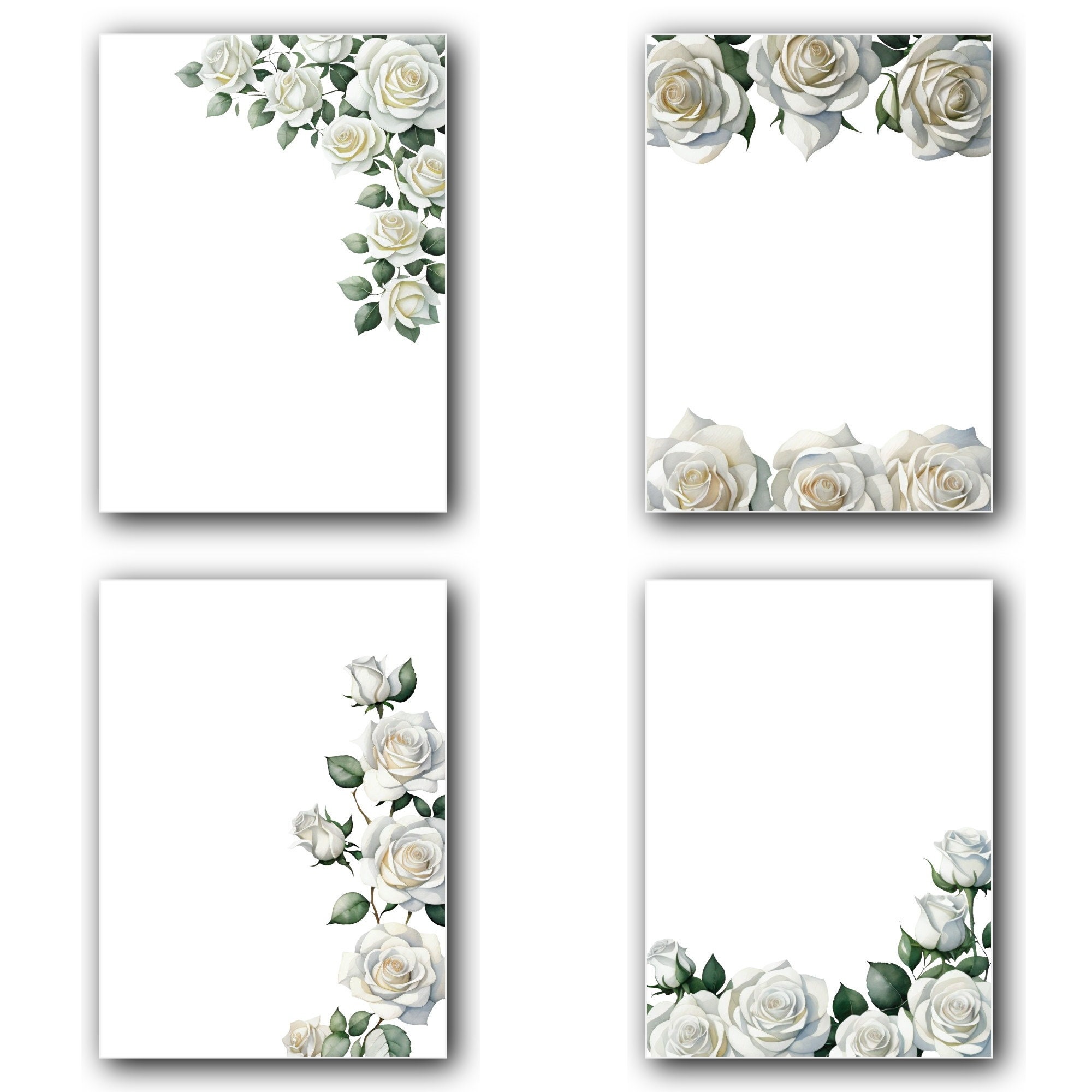 5x7" White Rose Overlays Set | 20 Pngs | Transparent Background ...