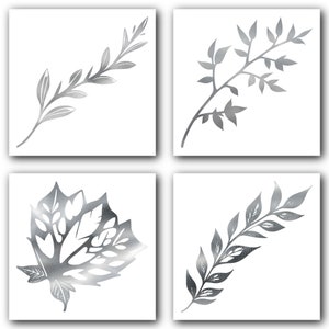 DIY 5x7" Baby Blue Rose & Silver Leaves Overlays Set | 32 Pngs ...