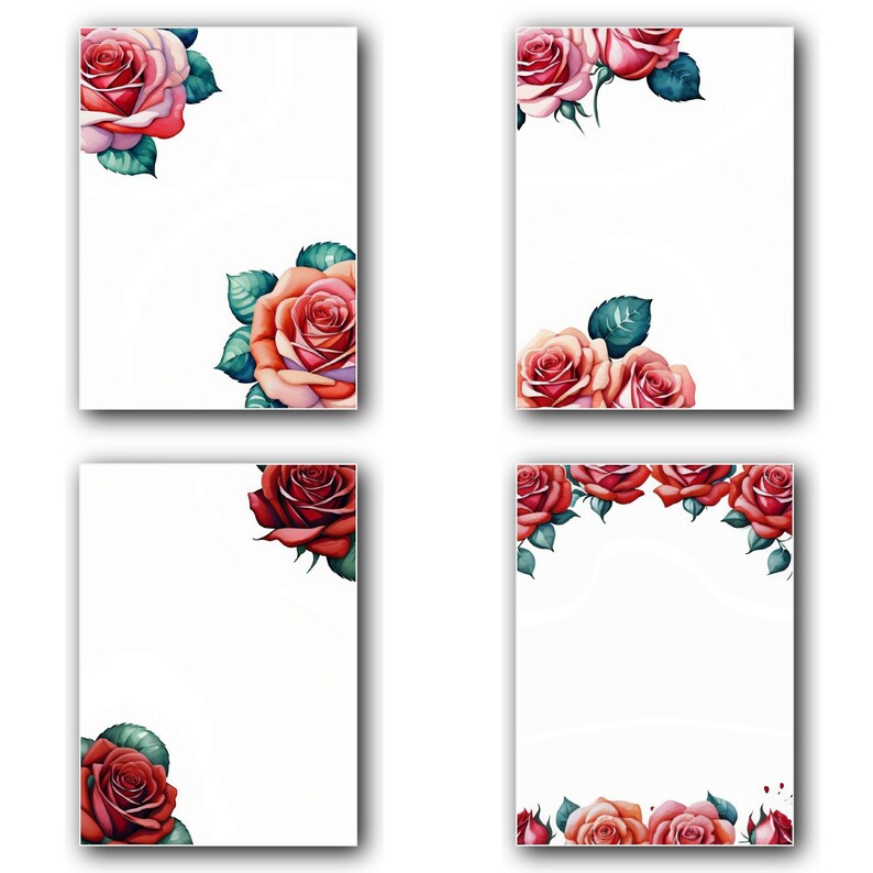 5x7" Dusty Red Rose Overlays Set | 20 Pngs | Transparent Background ...