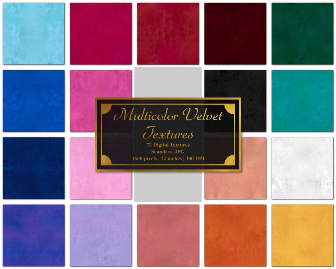 12x12 Multicolor Velvet Textures Seamless Digital Paper Instant ...