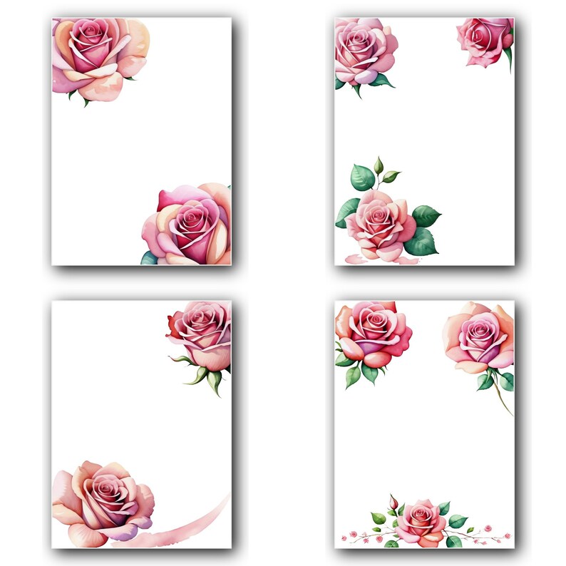 5x7" Light Pink Rose Overlays Set | 20 Pngs | Transparent Background ...