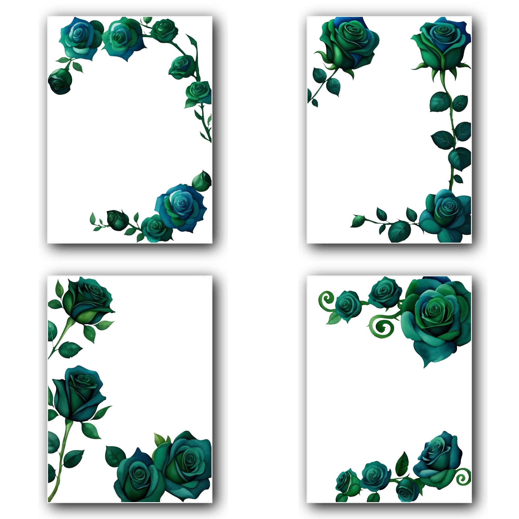 5x7" Emerald Rose Overlays Set | 20 Pngs | Transparent Background ...