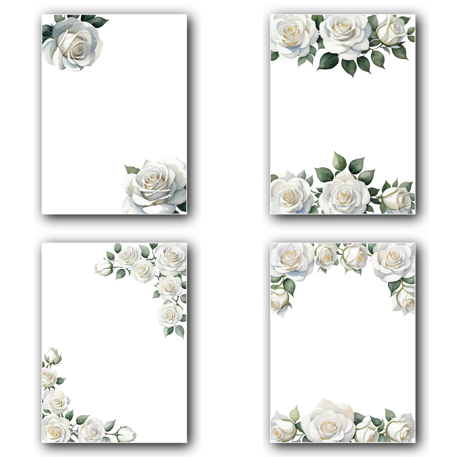 5x7" White Rose Overlays Set | 20 Pngs | Transparent Background ...