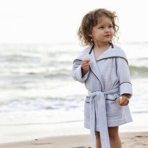 Waffle Bathrobe for Kids Peignoir Enfant Bathrobe With Contrast Details ...