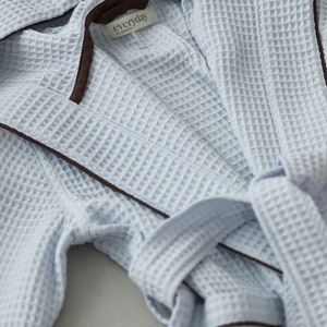 Waffle Bathrobe for Kids Peignoir Enfant Bathrobe With Contrast Details ...