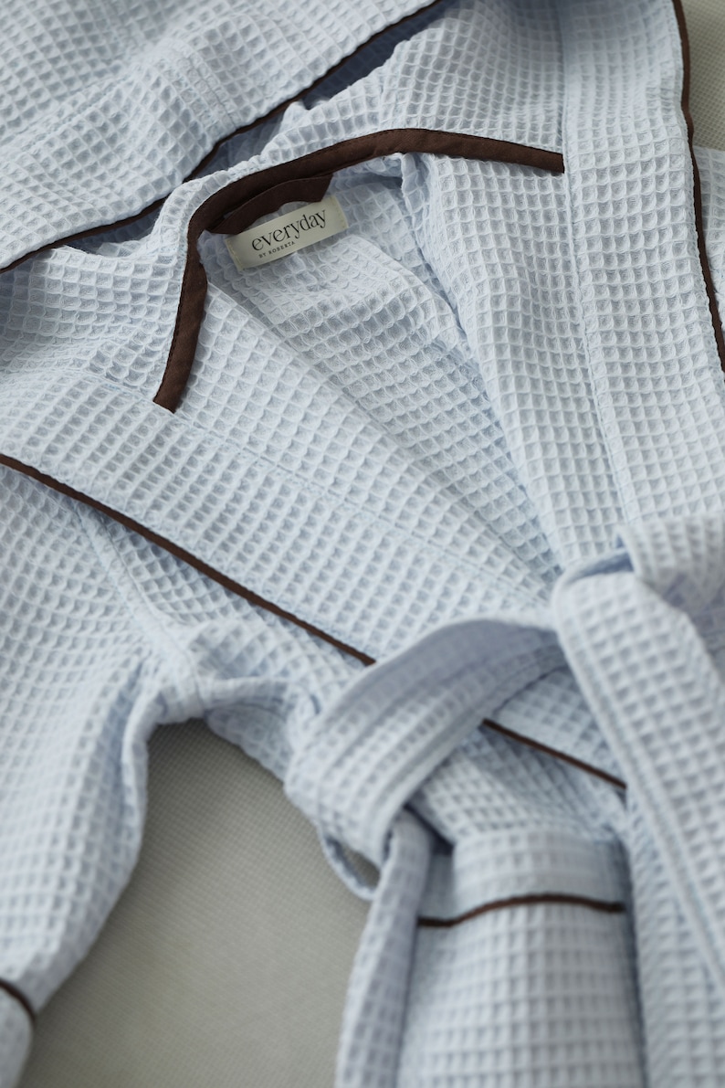 Waffle Bathrobe for Kids Peignoir Enfant Bathrobe With Contrast Details ...