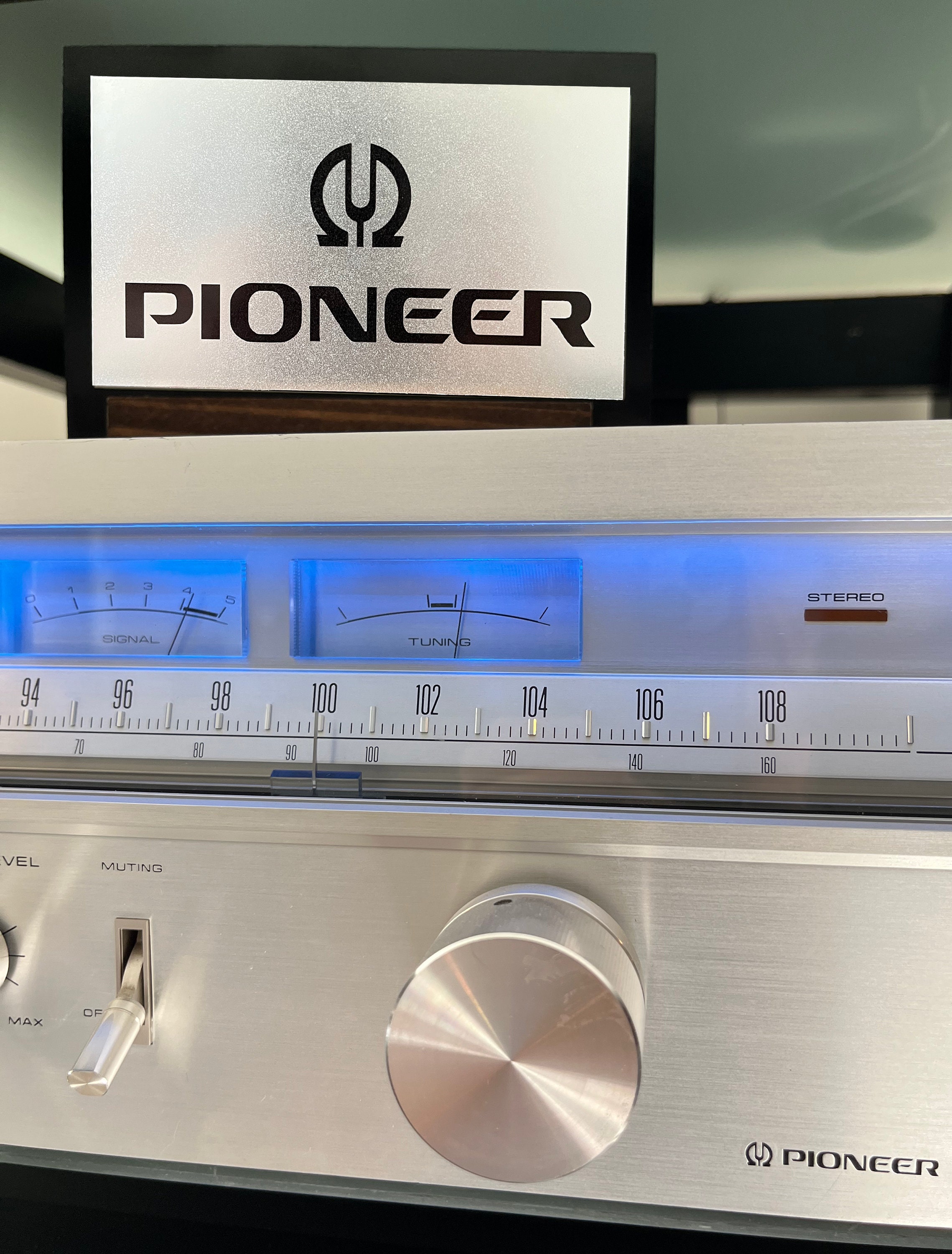 Pioneer Logo Placard, Retro Shelf Art, Music Room Art, Audiophile Gift ...