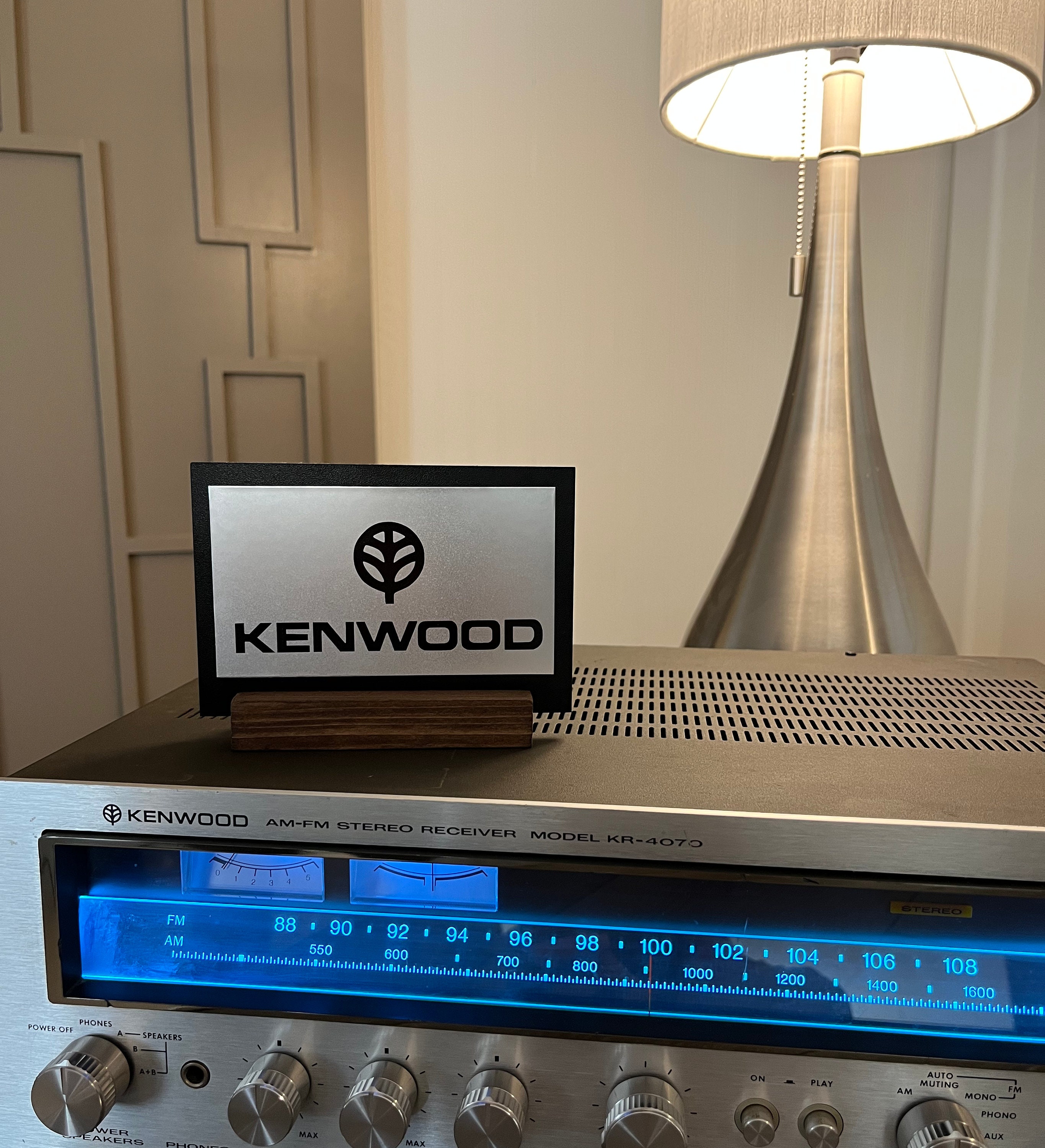 Kenwood Logo Placard, Retro Shelf Art, Music Room Art, Audiophile Gift ...