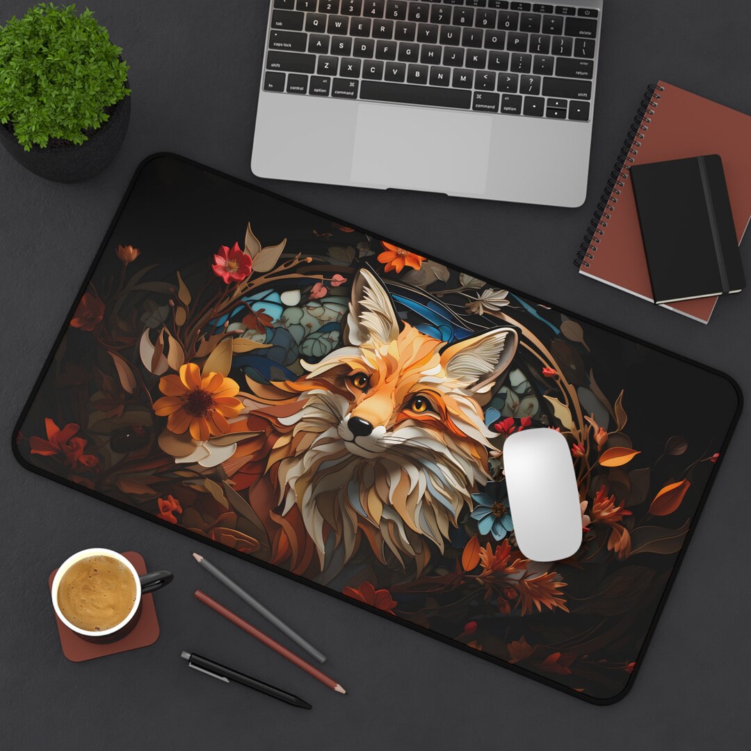 Fox in the Woods Mousepad Sly Fox in Leaves Portrait Extended - Etsy