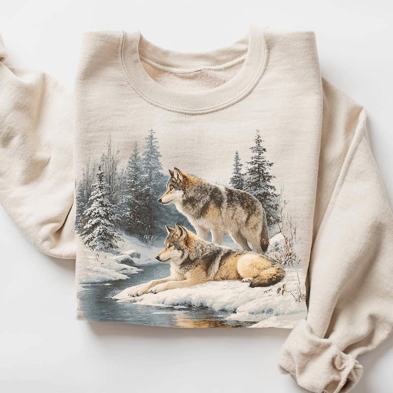 Wolf Sweater - Etsy