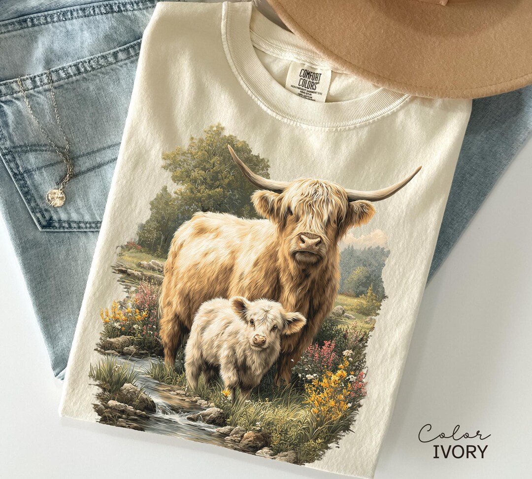 Highland Cow Retro 90s Nature Sweatshirt, Cows Lover Tee, Retro Country ...