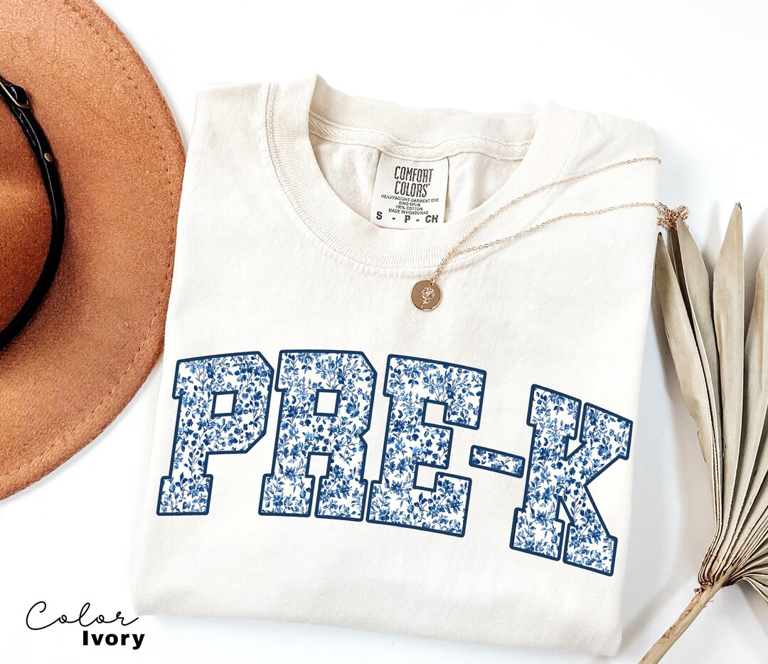 Comfort Colors Pre-k Teacher Shirt, Floral Teacher Shirt, Preschool ...