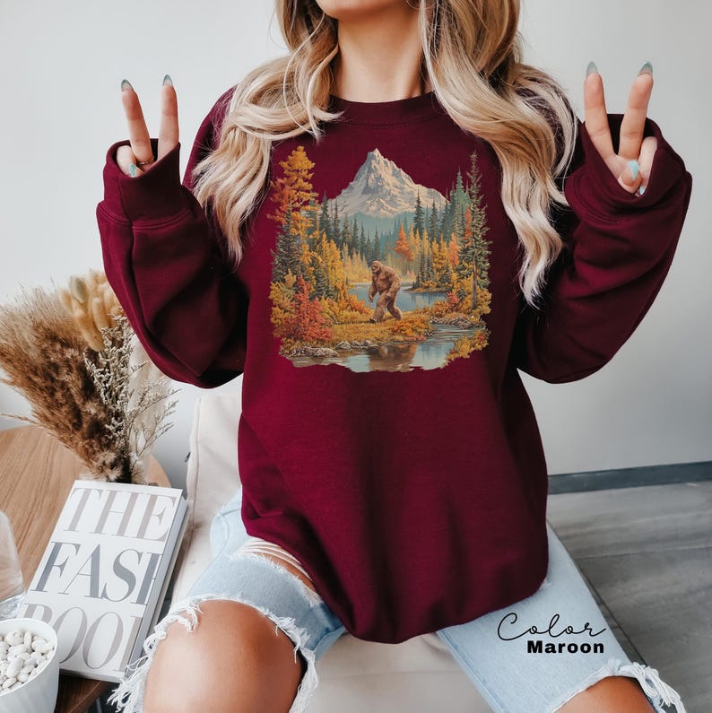 Big Foot Retro Nature Sweatshirt, Big Foot Shirt, 90s Nature Outfit ...