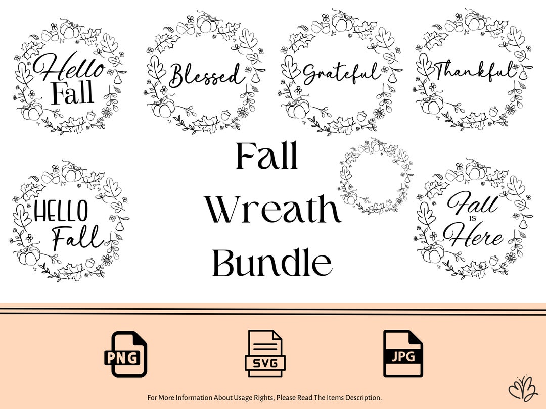 Fall Wreath SVG, Fall SVG Bundle, Hello Fall, Circle Frame Svg, Cricut ...