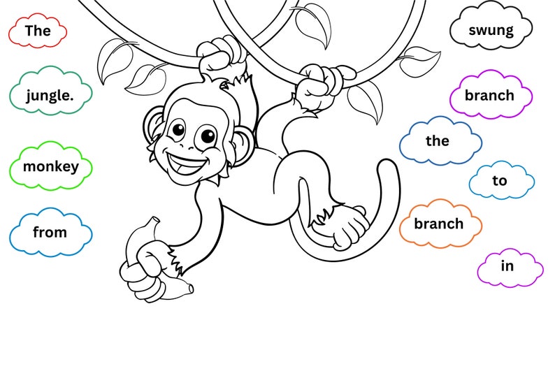 Printable Sentence Building Worksheets for Kids, English Language ...