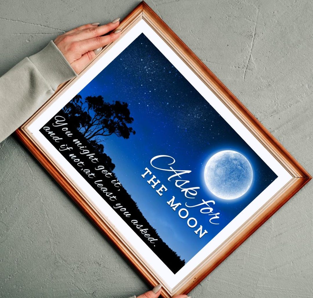 Printable Poster,ask for the Moon, Motivational Wall Art,inspirational ...