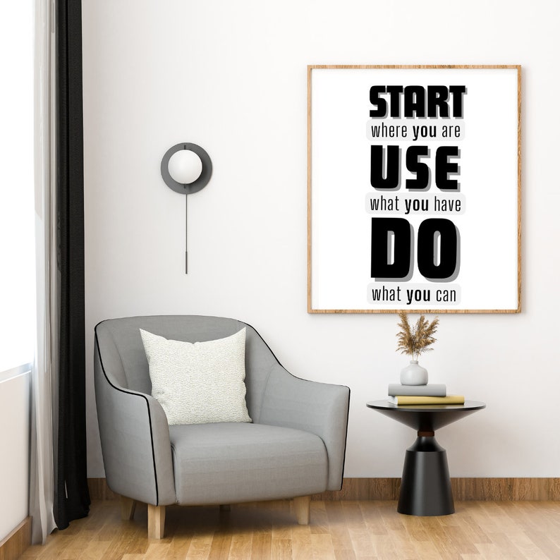 Motivational Poster, Inspirational Quote, Printable Poster, Start Where ...