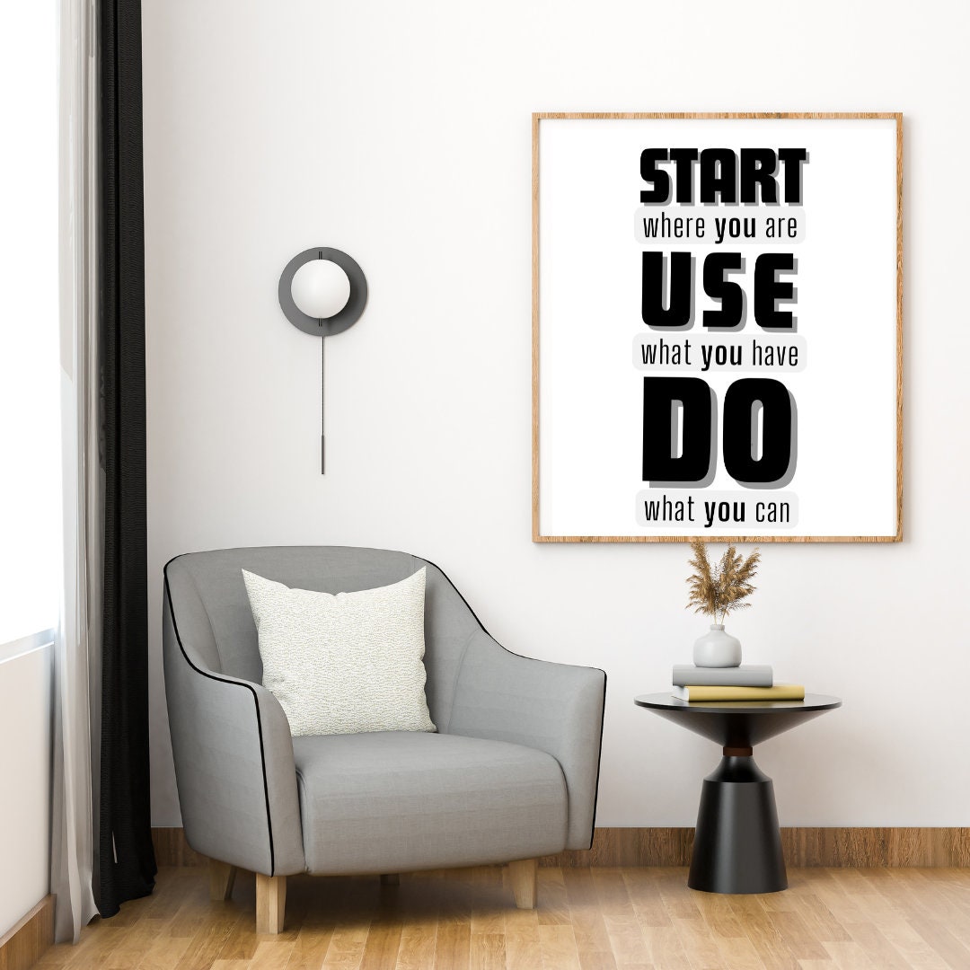 Motivational Poster, Inspirational Quote, Printable Poster, Start Where ...