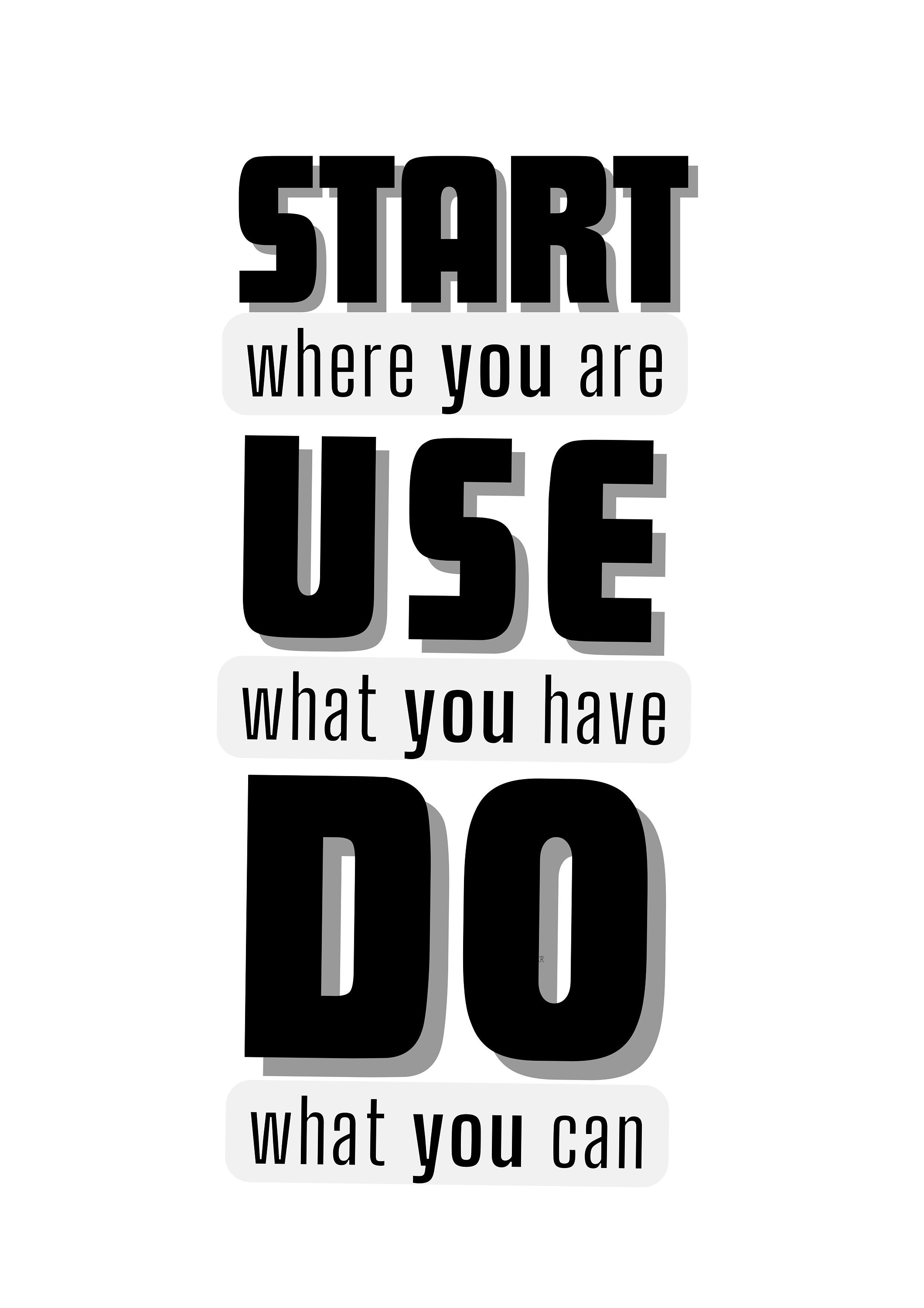 Motivational Poster, Inspirational Quote, Printable Poster, Start Where ...